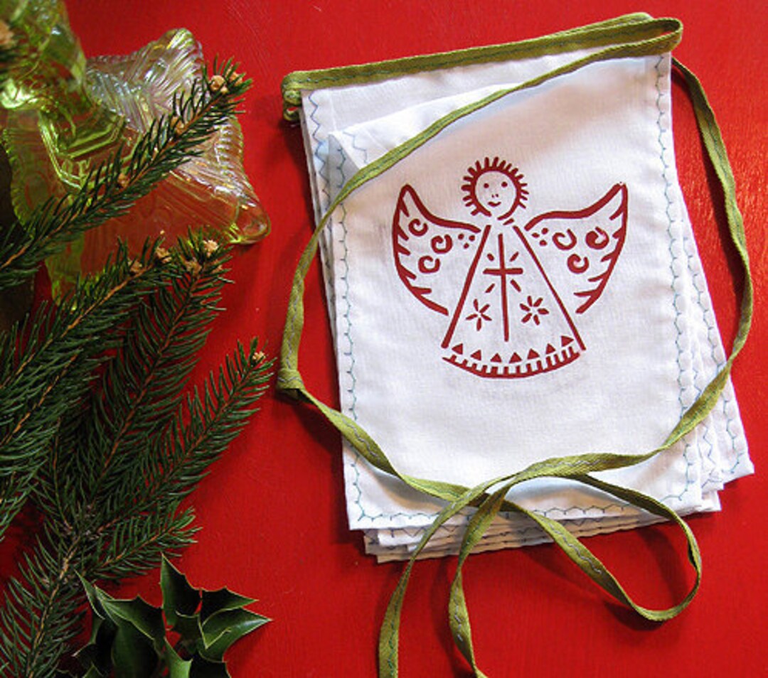 Folk Angel Garland. Angel Banner. Christmas Banner. - Etsy