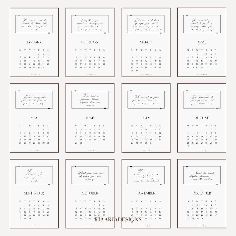 2026 Calendar With Quotes - Etsy UK
