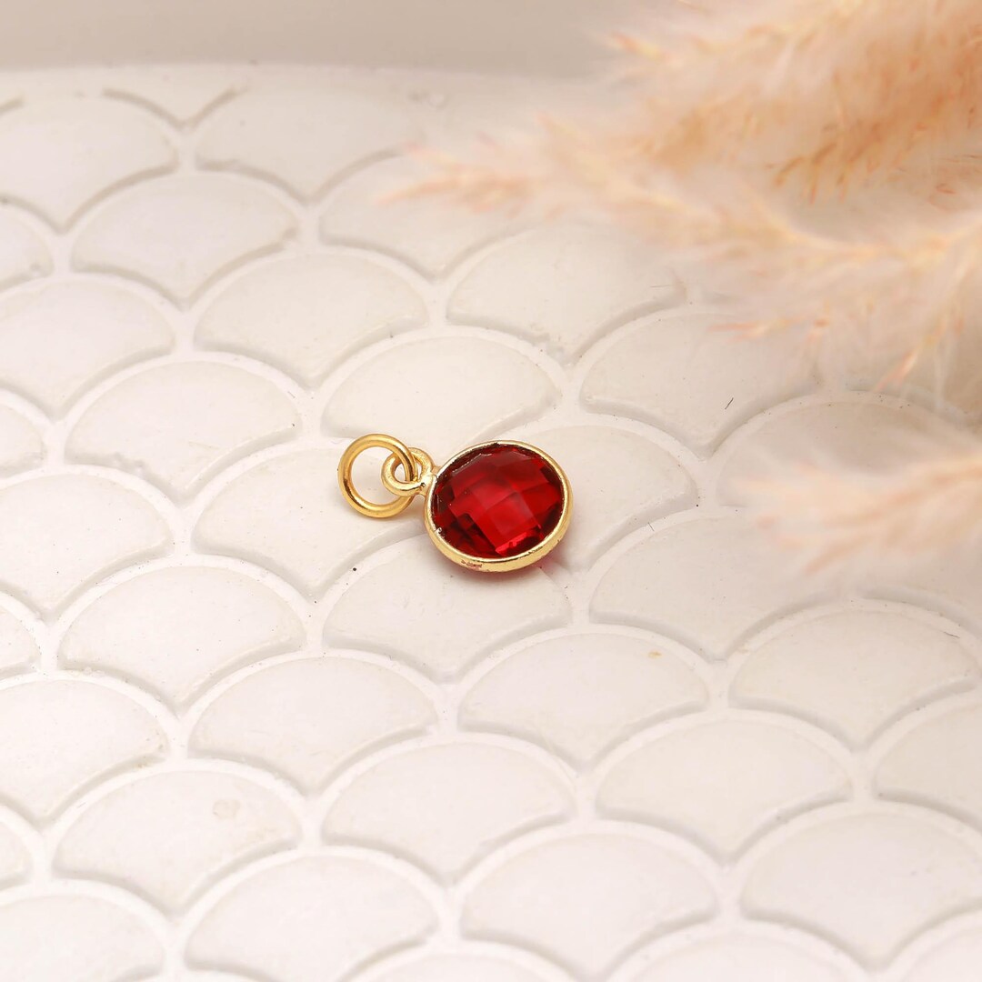 AAA Pink Ruby Mini Charm Pendant | 14k Gold Plated | Gift for Her - Etsy