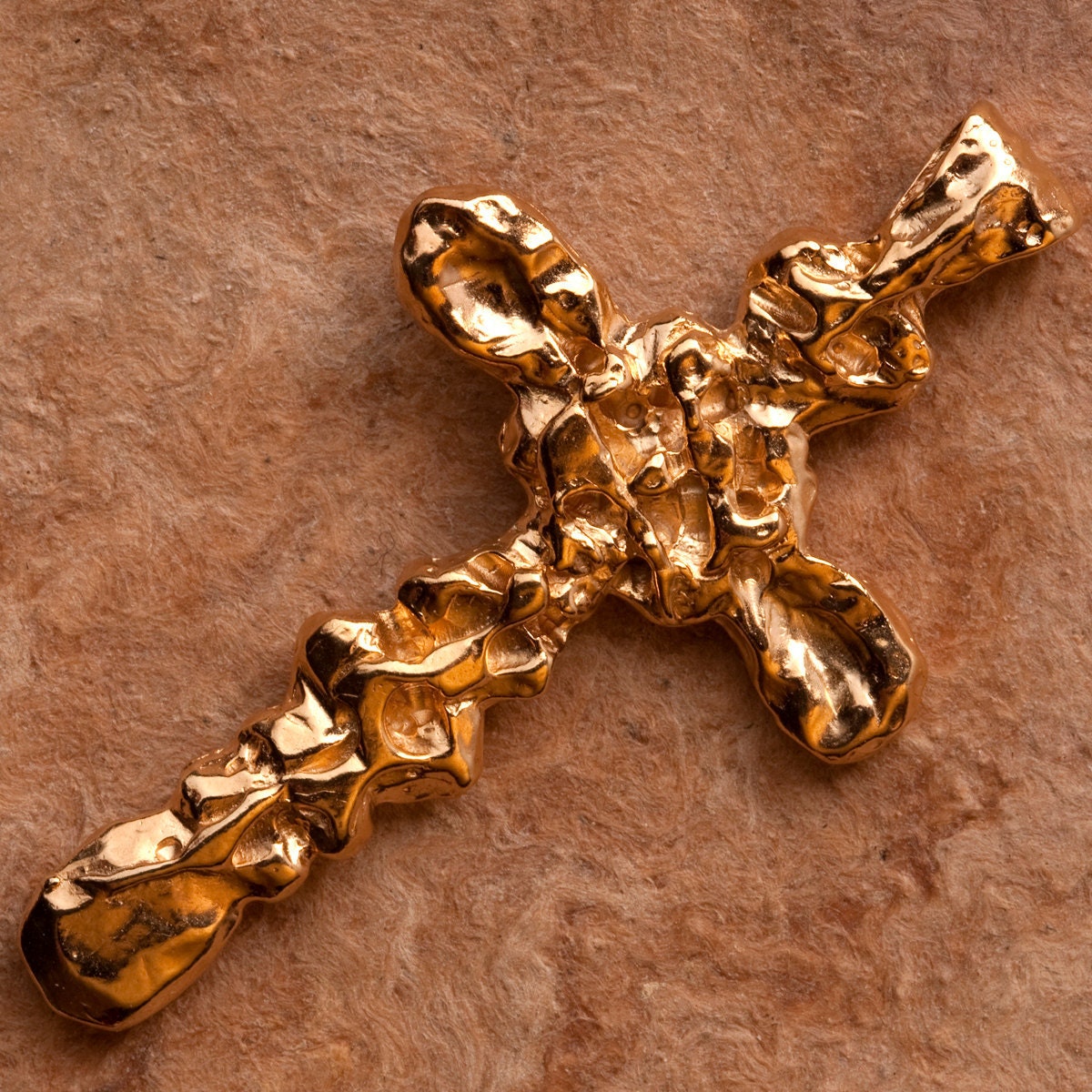 Solid Gold Cross Pendant Heavy - Etsy