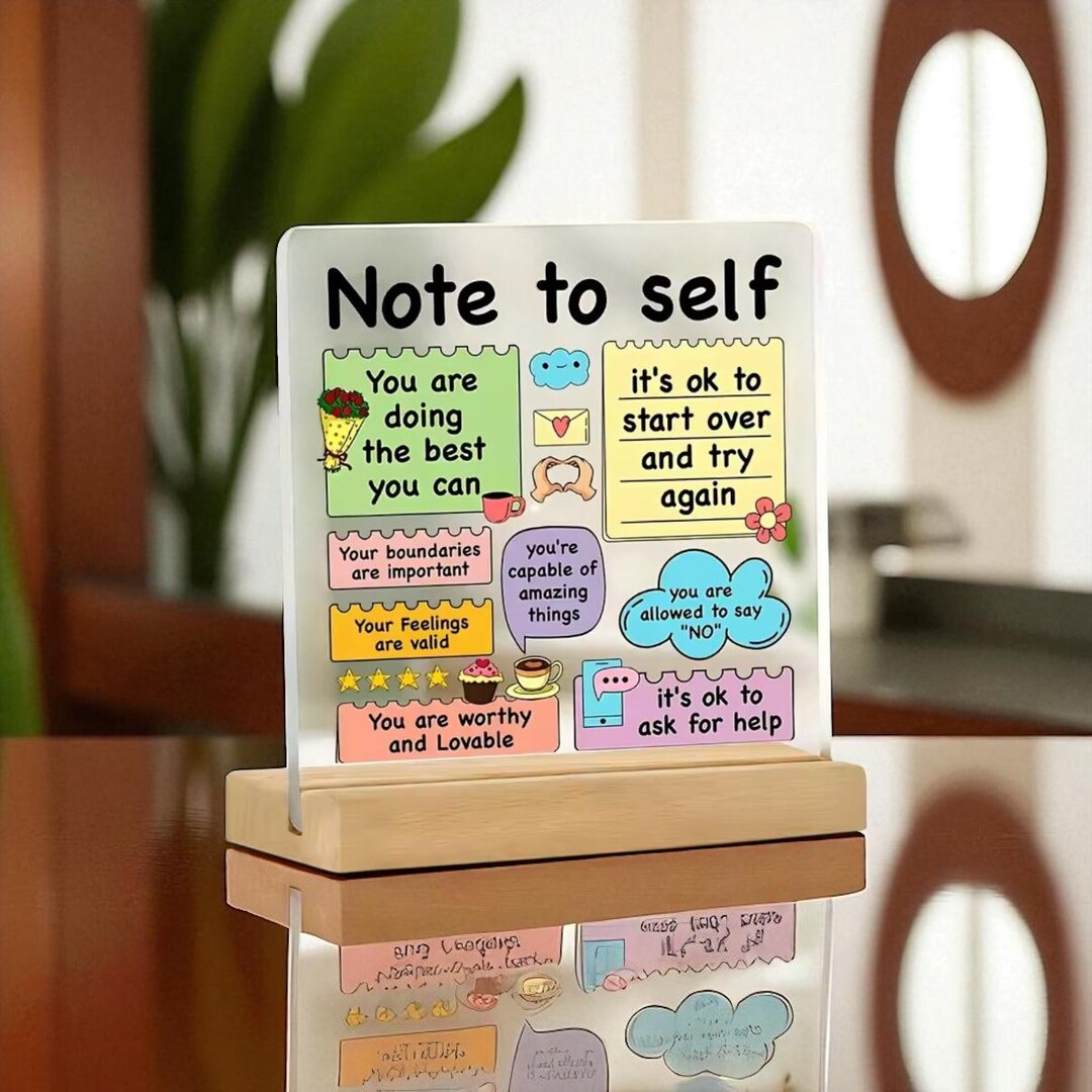 Inspirational Quote Acrylic Sign With Wooden Base: Positive Affirmation ...