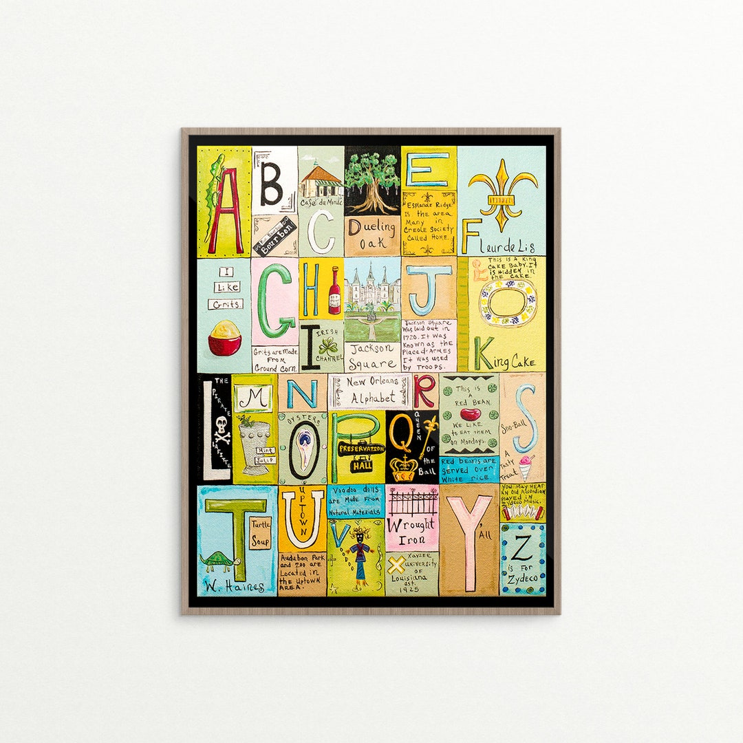 New Orleans Alphabet | Print (new Orleans Art, New Orleans Gift, NOLA ...