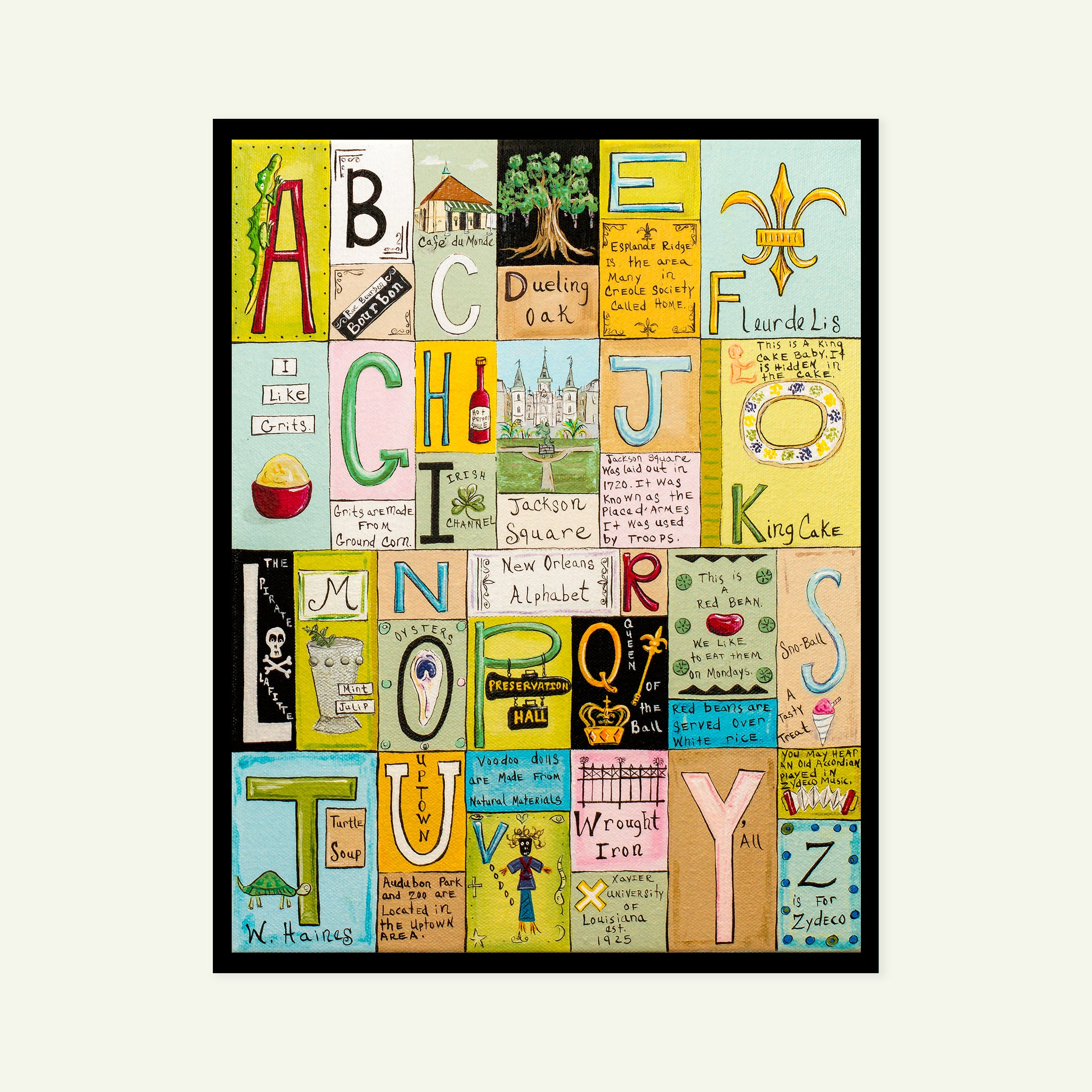New Orleans Alphabet Print new Orleans Art New Orleans - Etsy