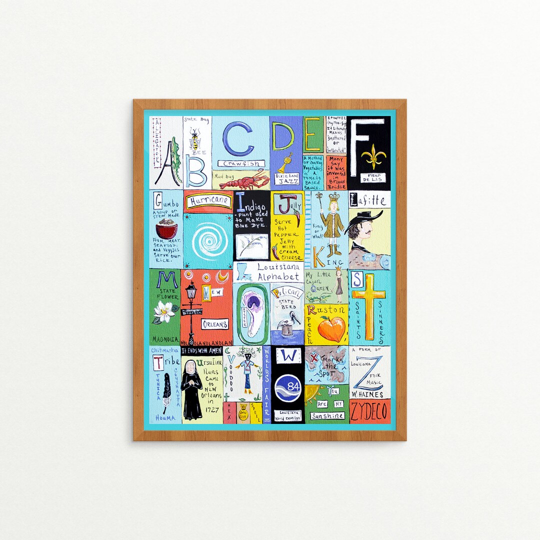 Louisiana Alphabet | Print (louisiana Art, New Orleans Art, Louisiana ...