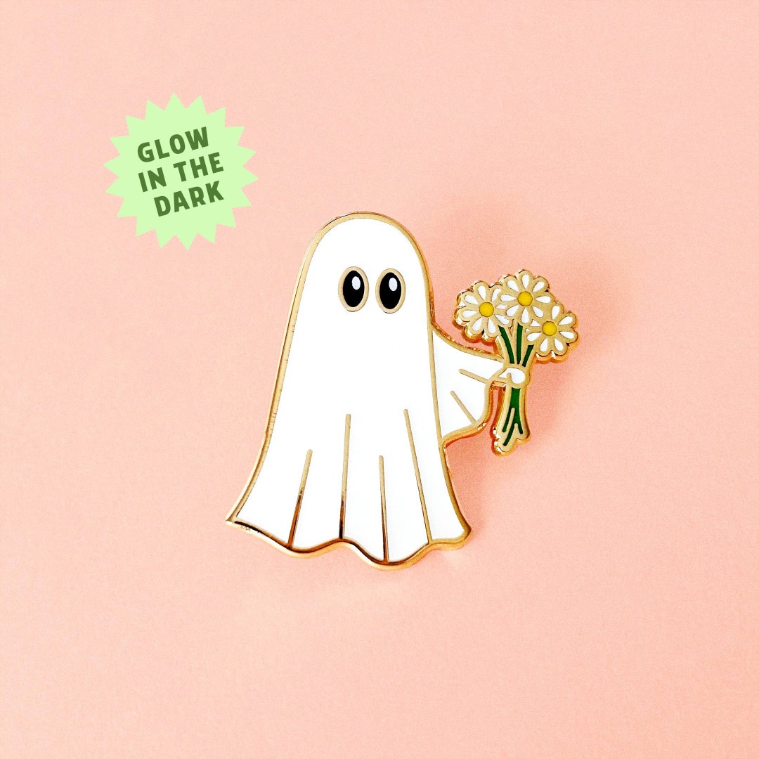 Pushing up Daisies | Enamel Pin (ghost Pin, Ghost Gift, Flower Pin ...