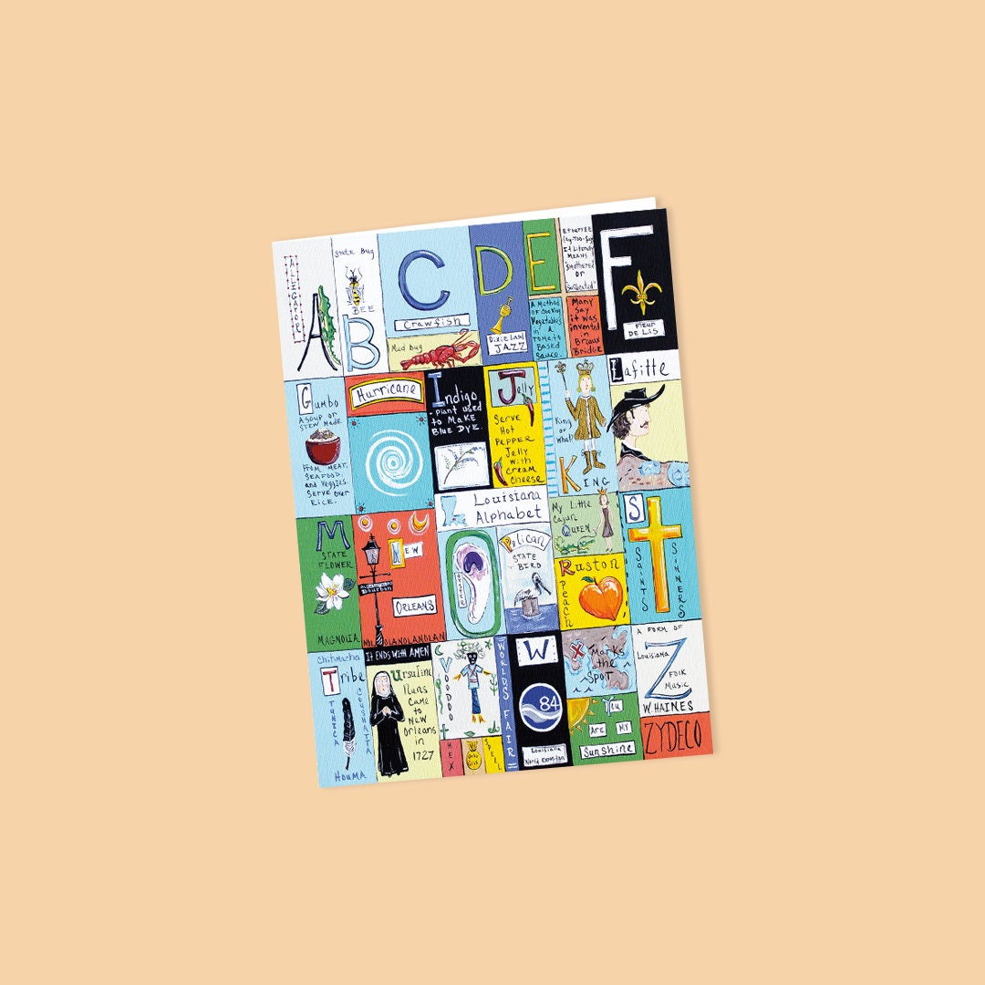 Louisiana Alphabet | Note Cards | Blank, 6 Count (louisiana Gift, NOLA ...