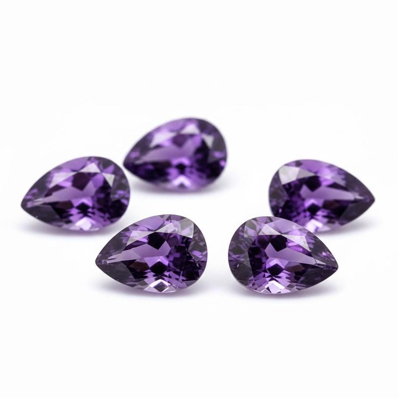 Teardrop Amethyst Rings - Etsy