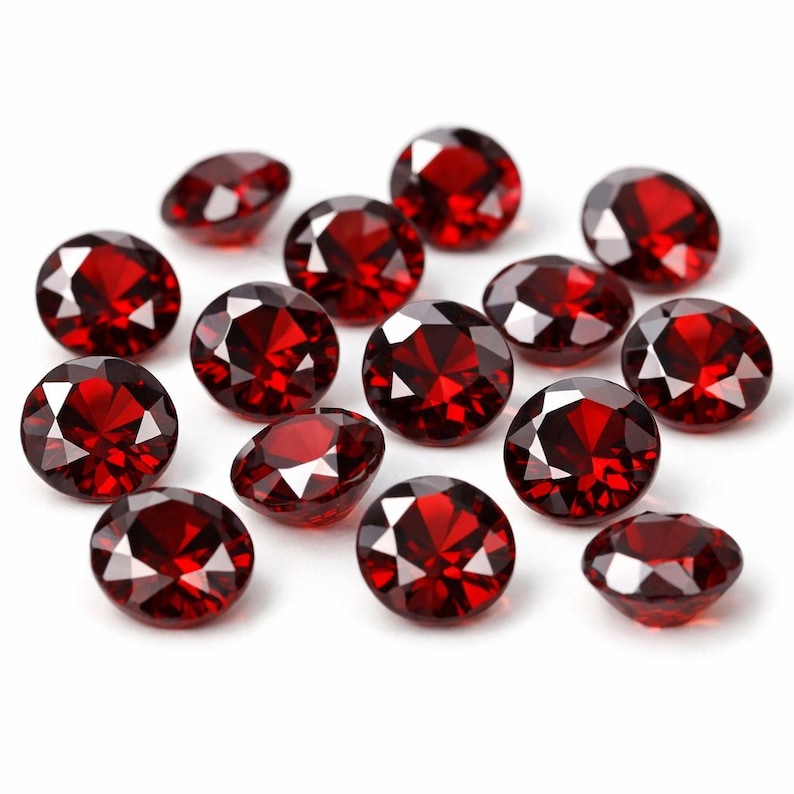 Natural Mozambique Garnet – Deep Red Faceted Round Gemstone (4–10 Mm ...