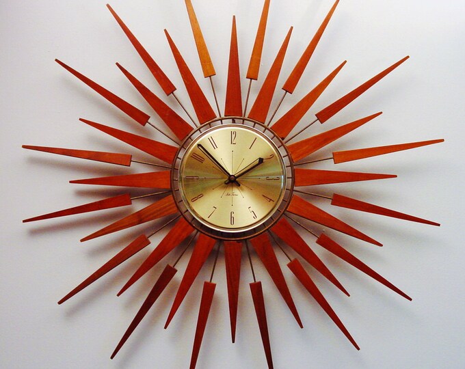 Mid-century Modern Starburst Wall Clock by Seth Thomas, Starflower ...