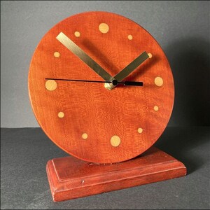 Vintage Mid Century Modernist Table Clock Danish Modern Solid Wood ...