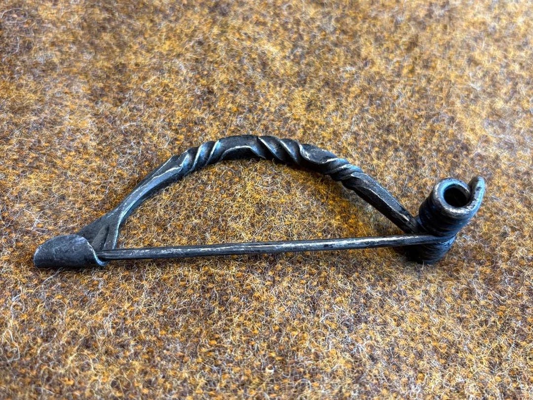 Celtic Iron Bow Fibula – Hand-forged La Tène Brooch | Iron Age Cloak ...