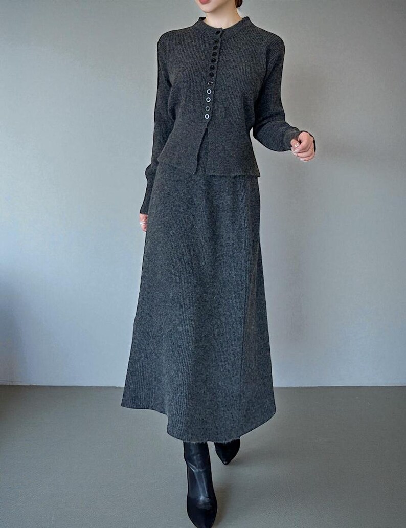 2 Piece Knit Set | Cozy Knit Cardigan and Skirt Set | Women’s Knit ...