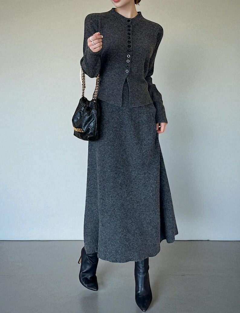 2 Piece Knit Set | Cozy Knit Cardigan and Skirt Set | Women’s Knit ...