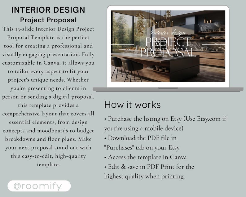 Interior Design Project Proposal Template/client Proposal Deck/digital ...