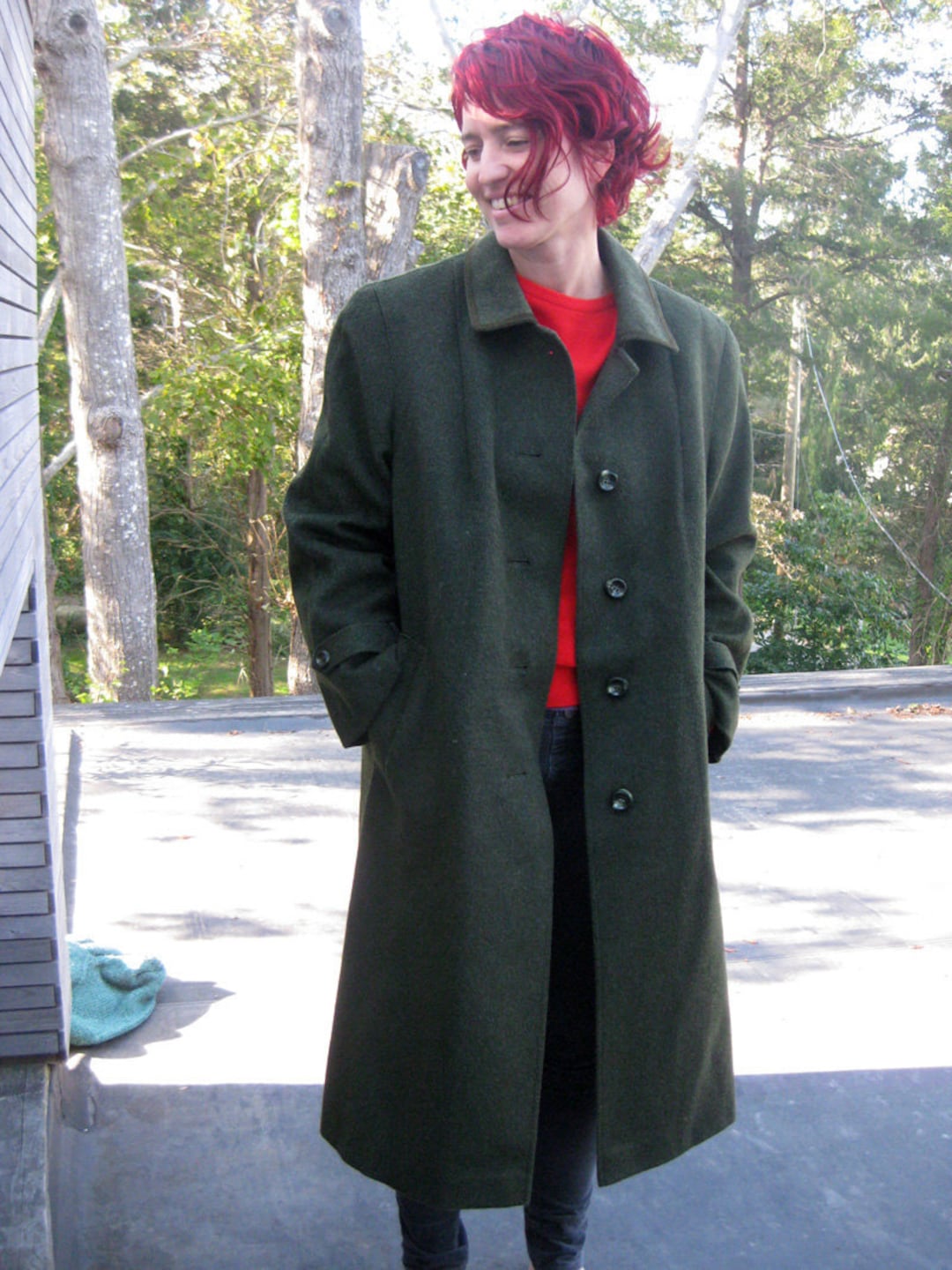 Vintage 1960s Hunter Green Overcoat, Made in Austria - Etsy