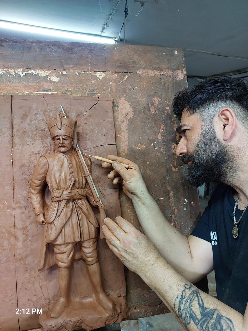 High Relief Work of Three Periods of Ottoman Empire Janissary Aghas - Etsy