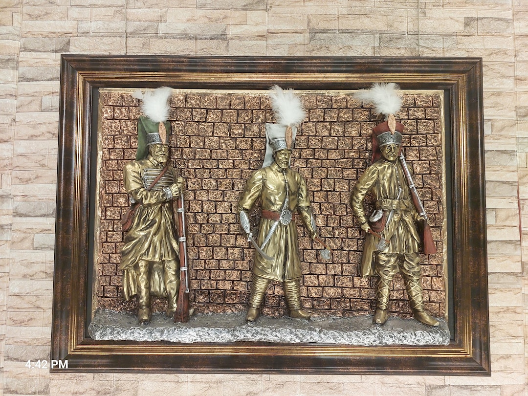 High Relief Work of Three Periods of Ottoman Empire Janissary Aghas - Etsy