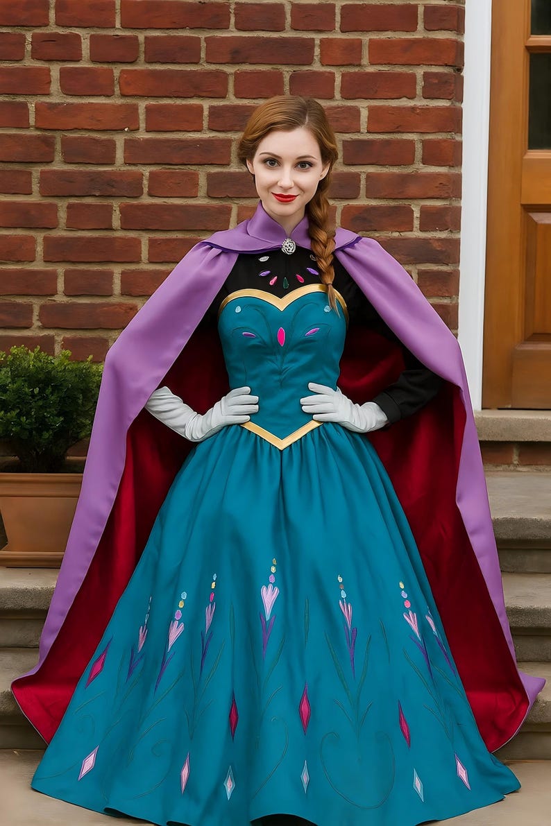 Cosplay Anna Costume Dress – Long Gown for Masquerade, Anime Party ...