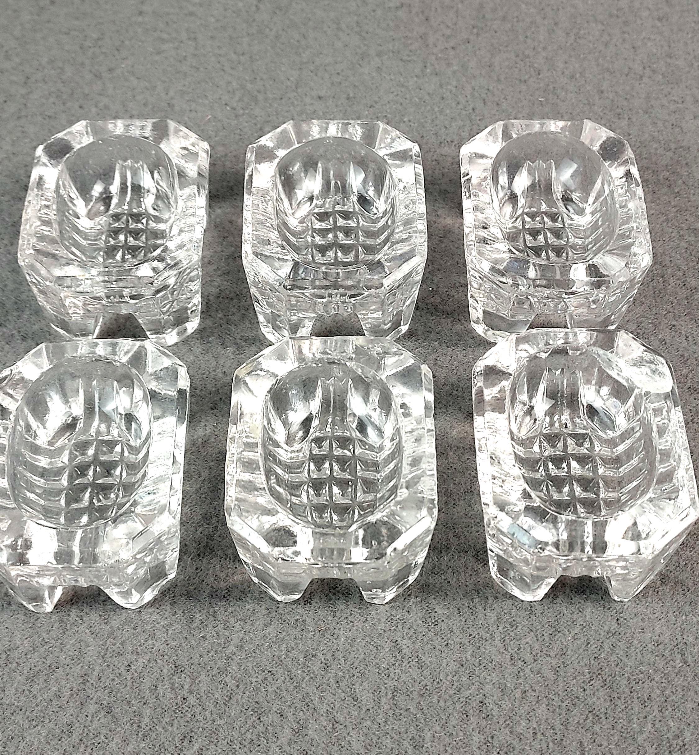 Vintage Glass Salt Cellar Set - 7 Pieces With Large Master Cellar - Mid ...
