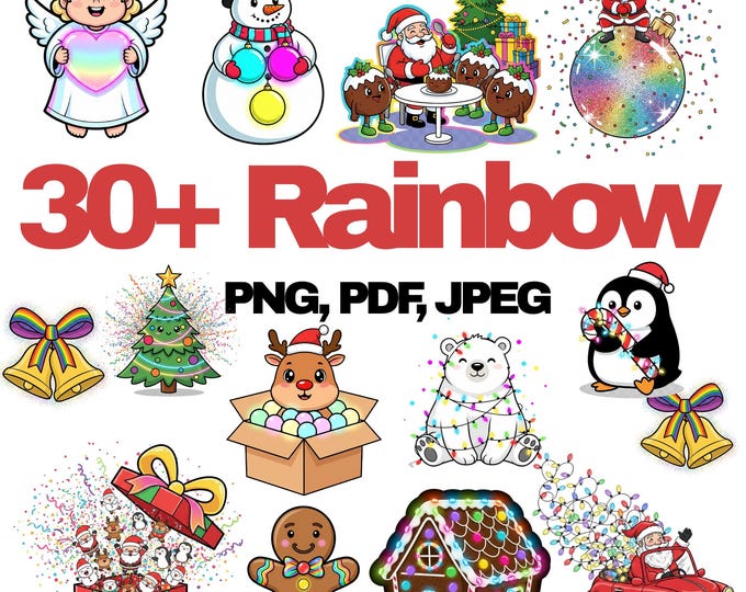 Kawaii Cute Christmas PNG Bundle - Etsy Canada