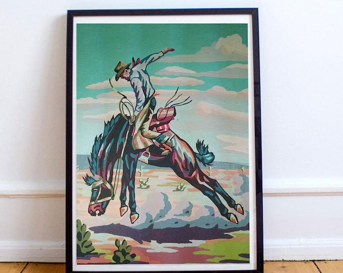 Cowboy Rodeo Poster Print | Etsy