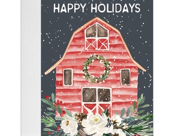 Farm Christmas Card - Etsy
