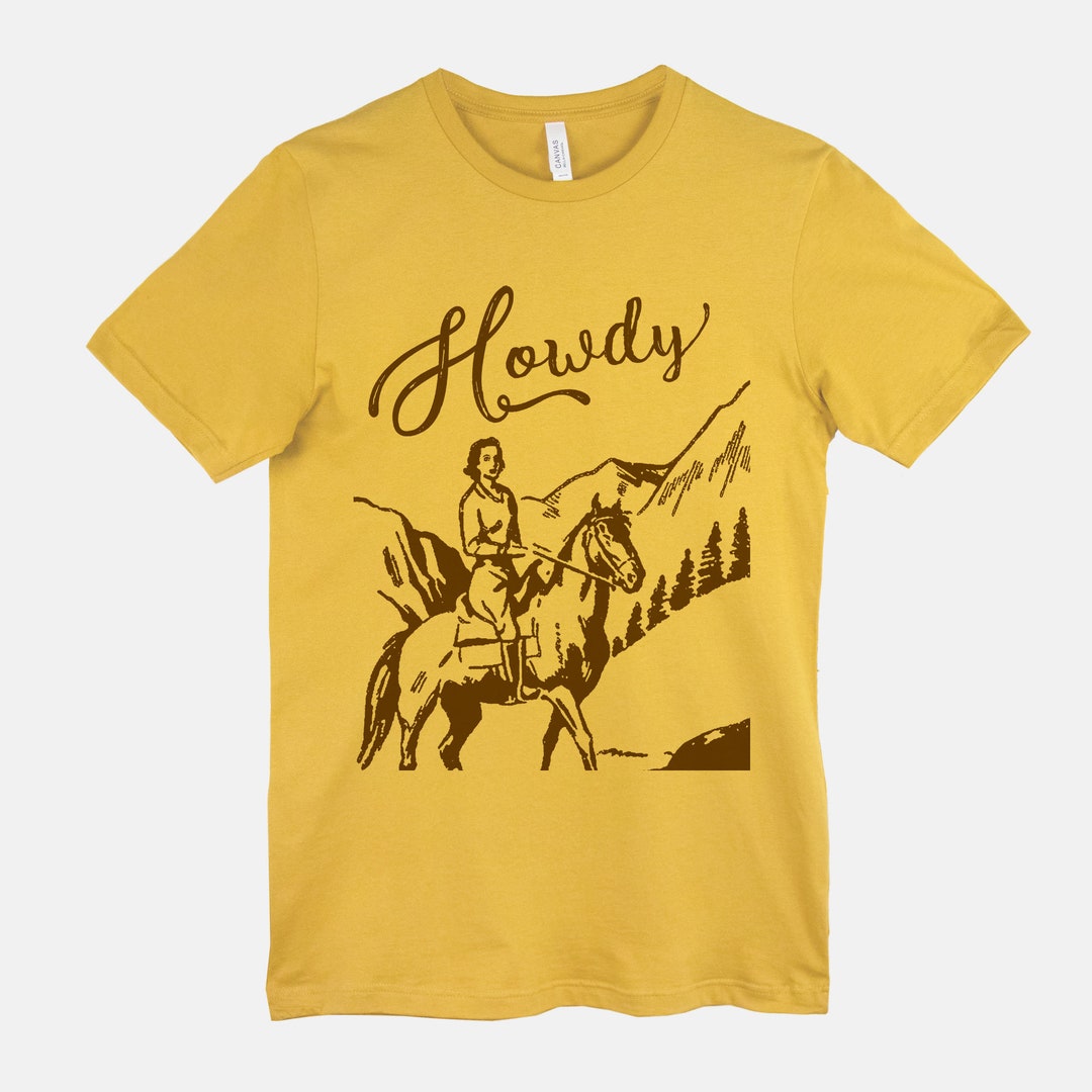 Howdy Cowgirl Rodeo Equestrian T-shirt Tee - Etsy