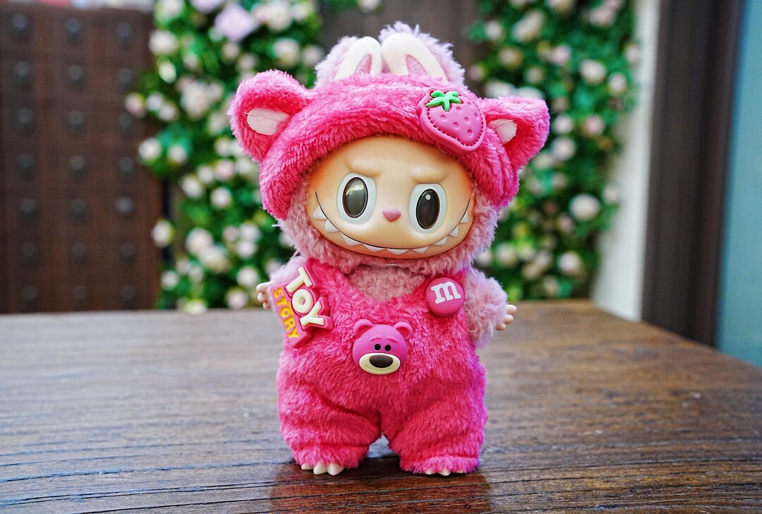 Labubu Strawberry Bear Handmade Cosplay Clothes, Labubu Suit Clothes ...