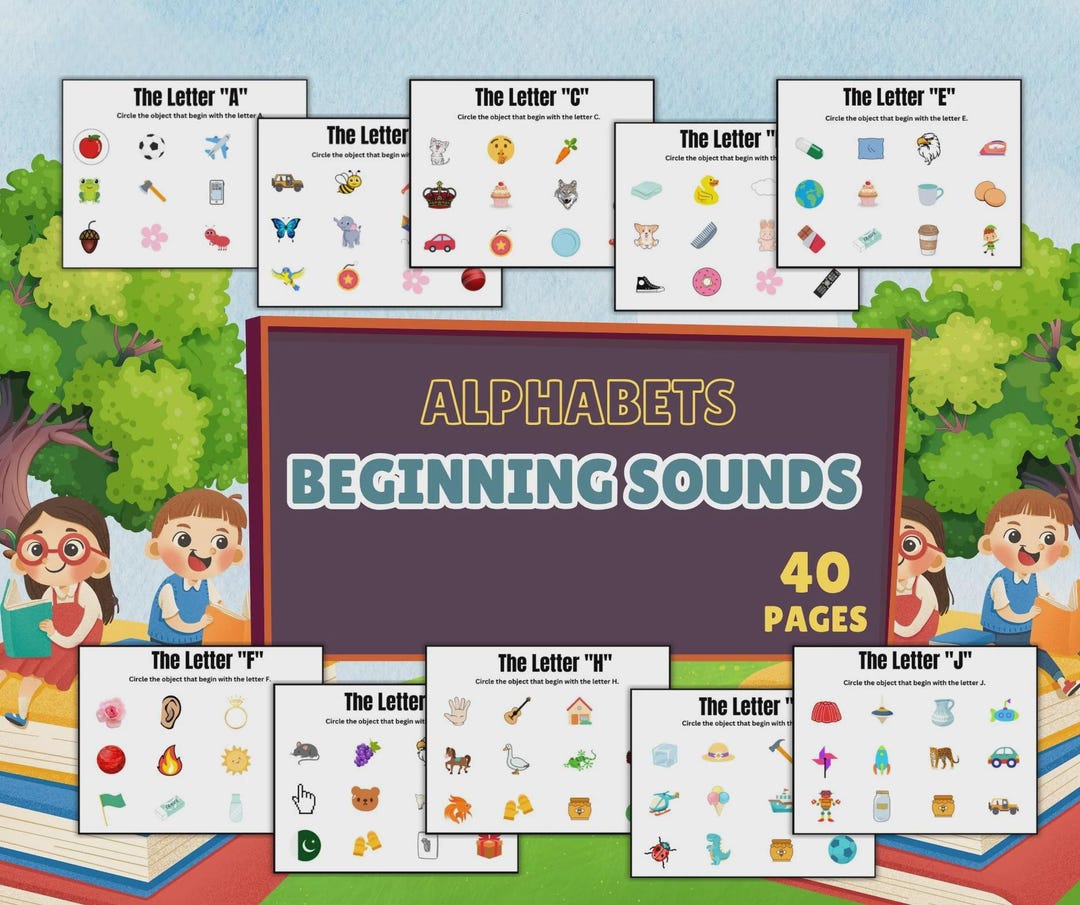 Alphabet Beginning Sounds Phonics Printable Workbook (digital Download ...