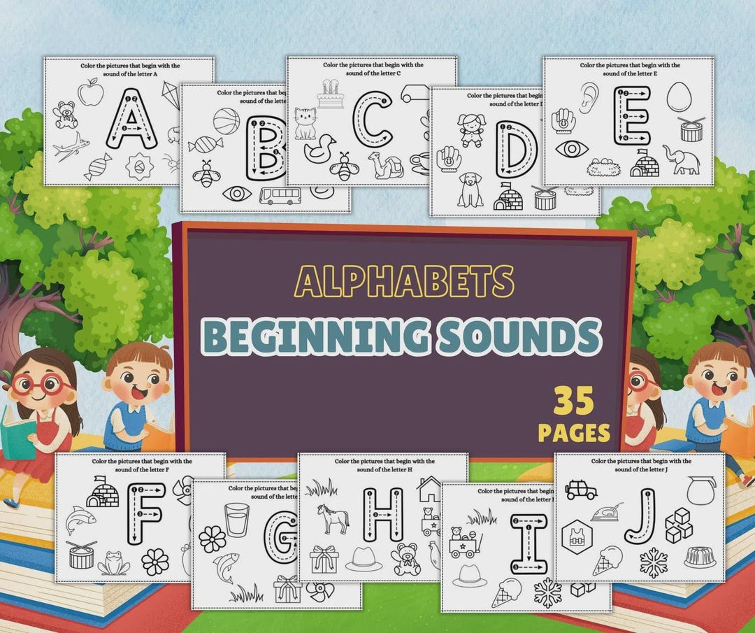 Alphabet Beginning Sounds Printable Workbook (digital Download) - Etsy