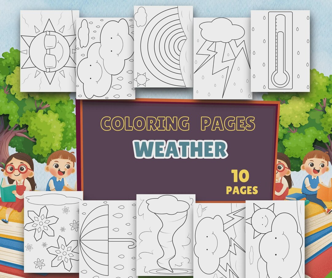 Weather Coloring Pages for Kids, Educational Printable Activity Book ...