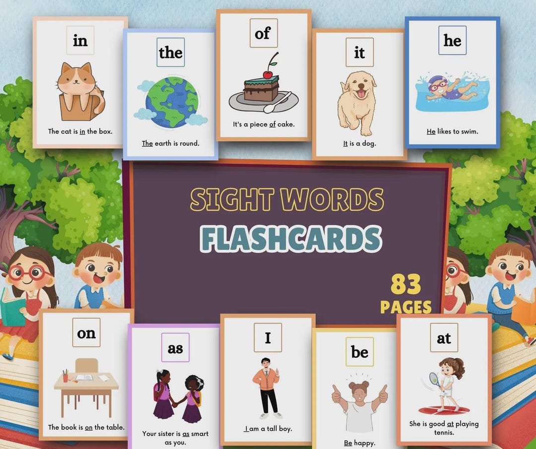 Sight Words Flashcards Printable: Kids Learning Reading Practice ...