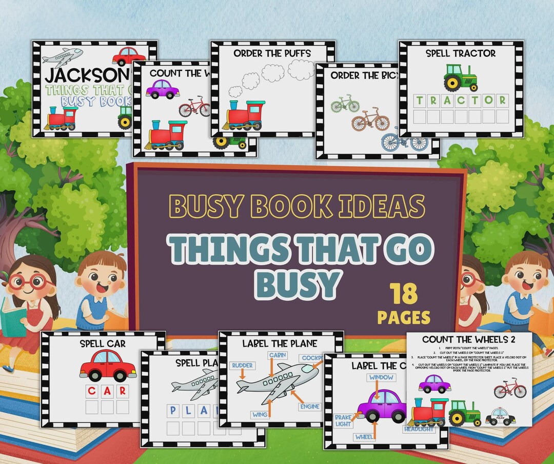 Kids Learning Busy Book Printables Bundle, Toddler Preschool Activities ...