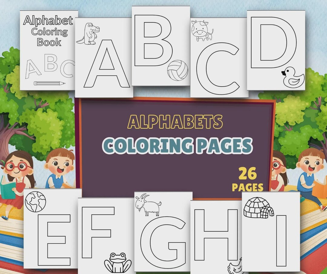 Alphabet Coloring Pages Printable PDF: Educational Activity for Kids ...