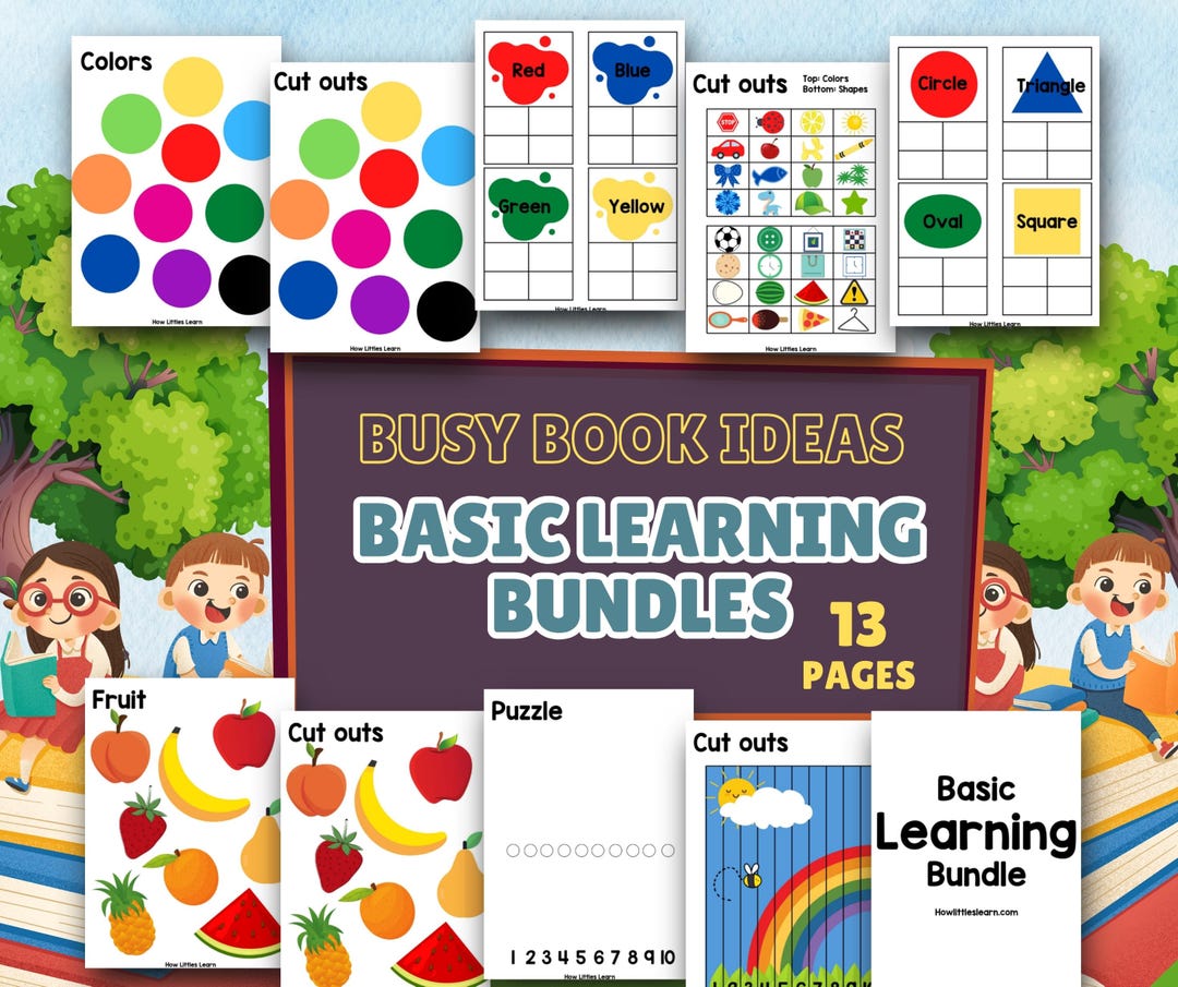 Busy Book Printables Bundle: Basic Learning Activities for Toddlers ...