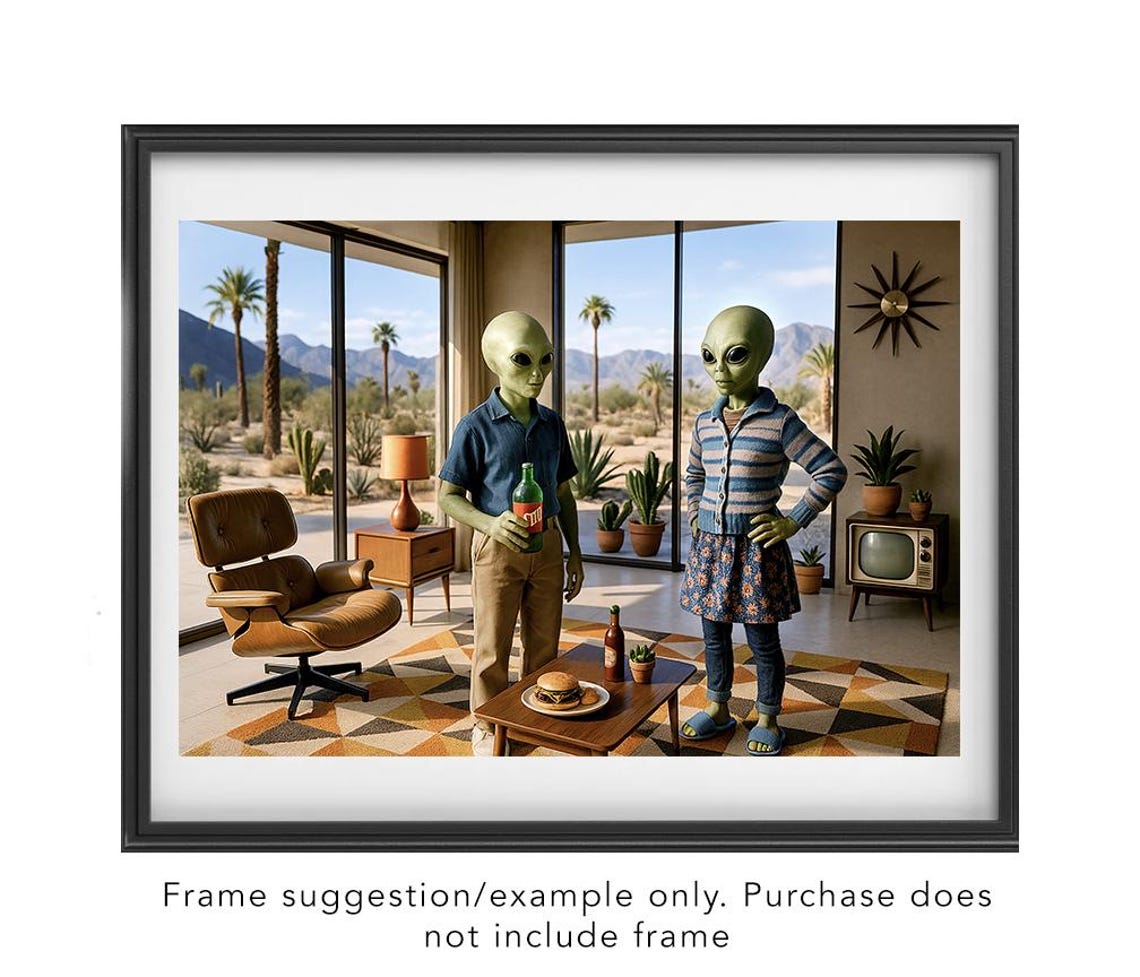 Palm Springs Alien Art Print: Sci-fi American Dream (digital Download ...