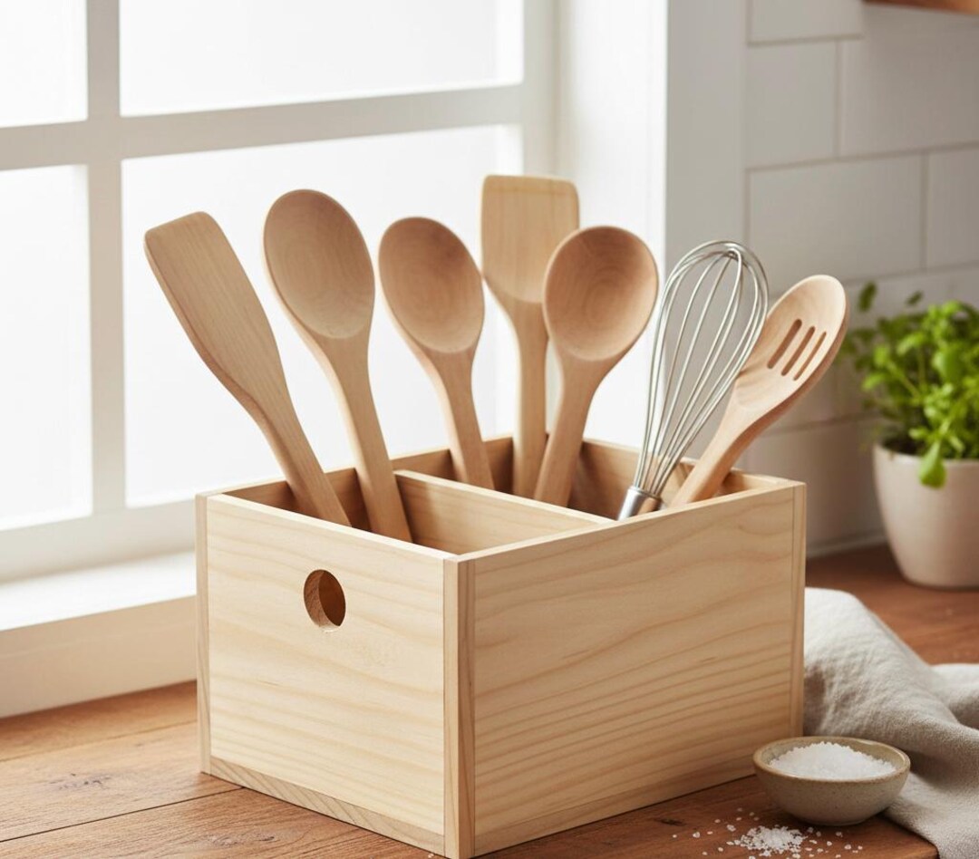 DIY Utensil Caddy - Digital Woodworking Plans (beginner Friendly) - Etsy
