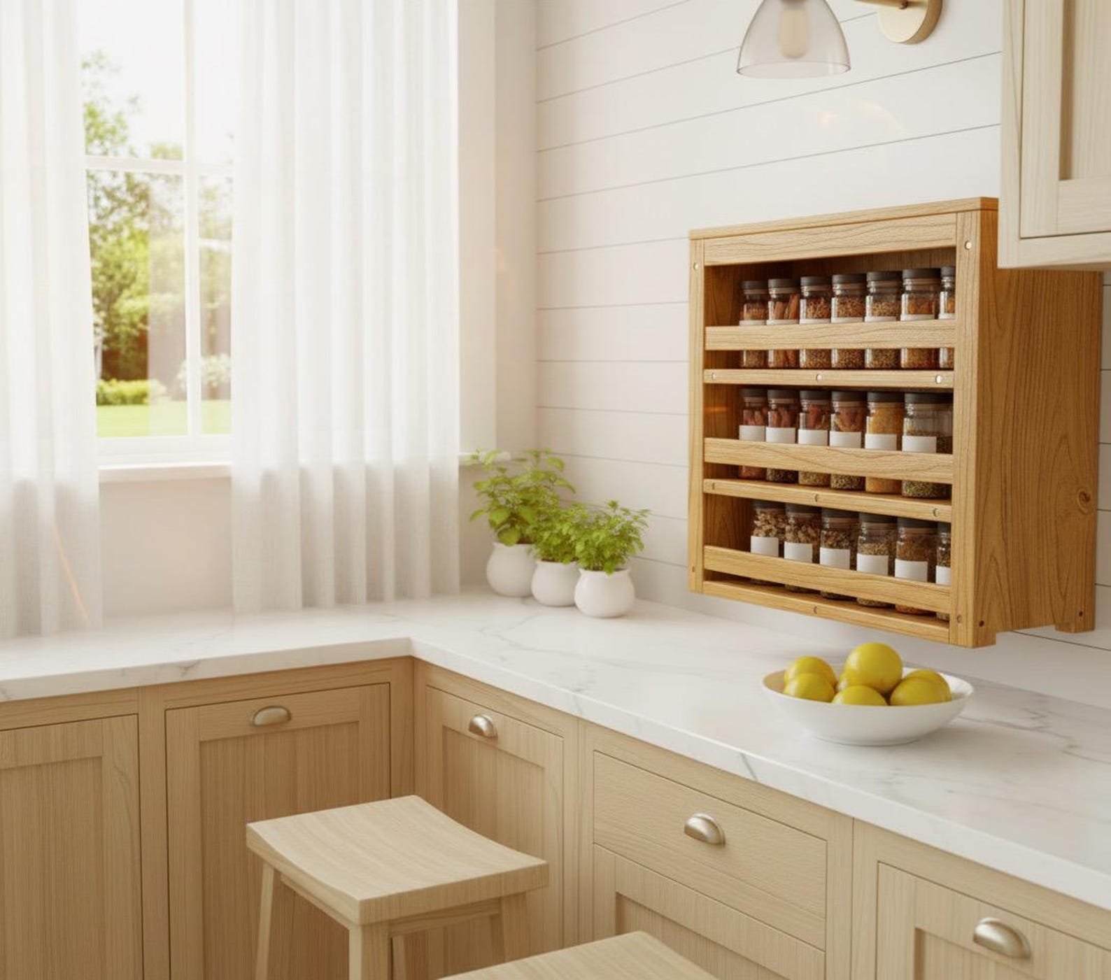 DIY 3-tier Spice Rack Plans – Modern Farmhouse Kitchen Organizer (PDF ...