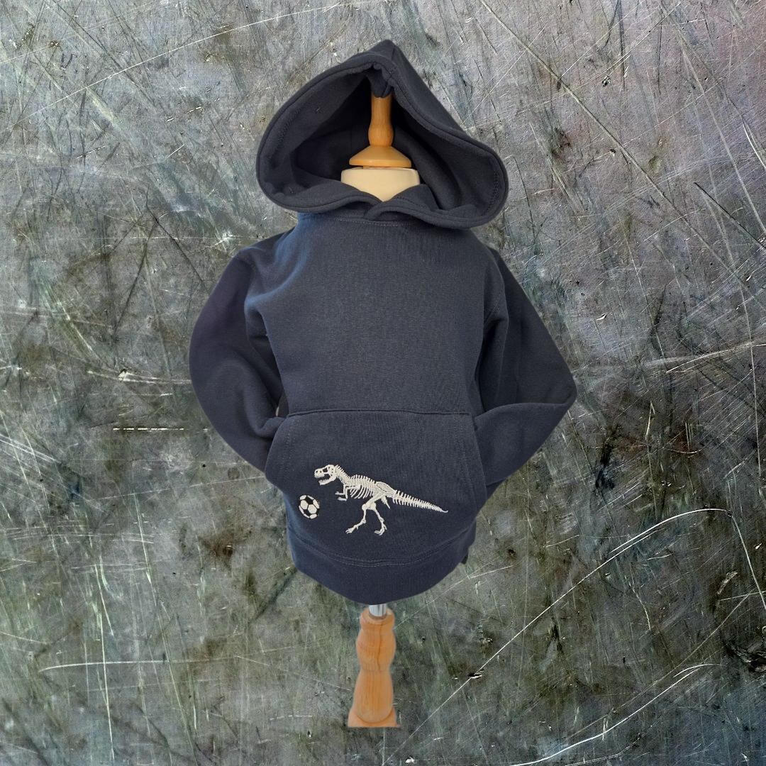 Footy Rex: Kids Glow-in-the-dark T-rex Football Soccer Hoodie ...