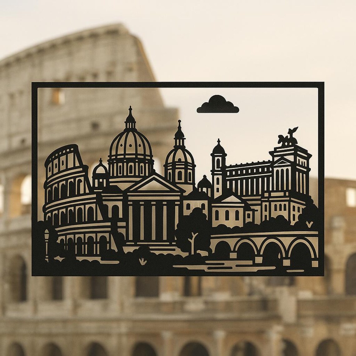 Rome Cityscape Laser Cut Template: Wall Decor, Coasters (digital ...