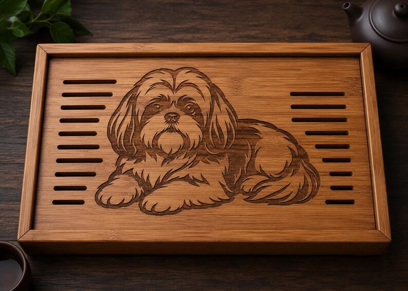 Shih Tzu Dog SVG DXF PDF | Laser Cut File, Engraving Template, Digital ...