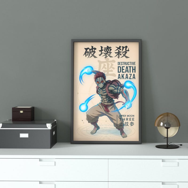 Akaza Poster Demon Slayer - Etsy