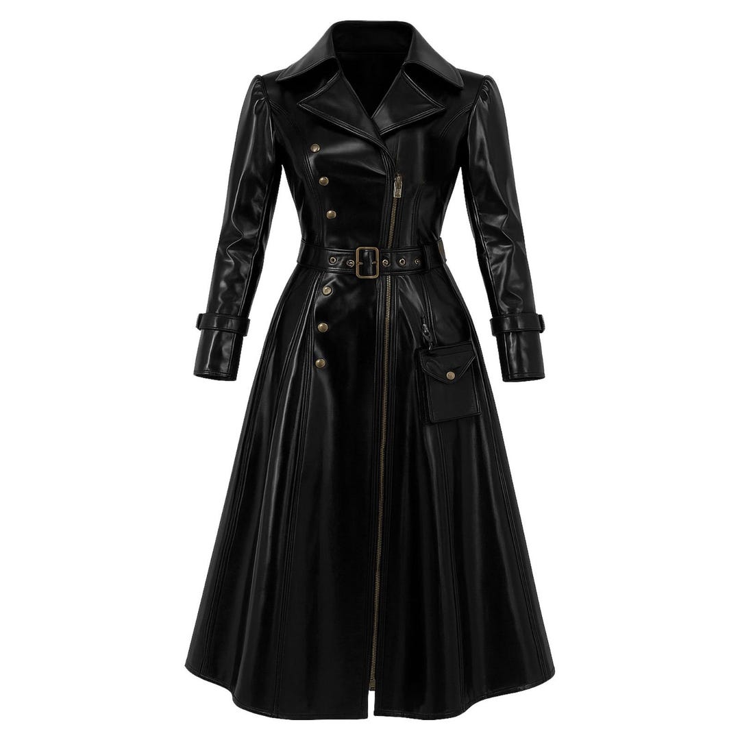 Unisex Steampunk Gothic PVC Coat | Victorian Trench Jacket | Handmade ...