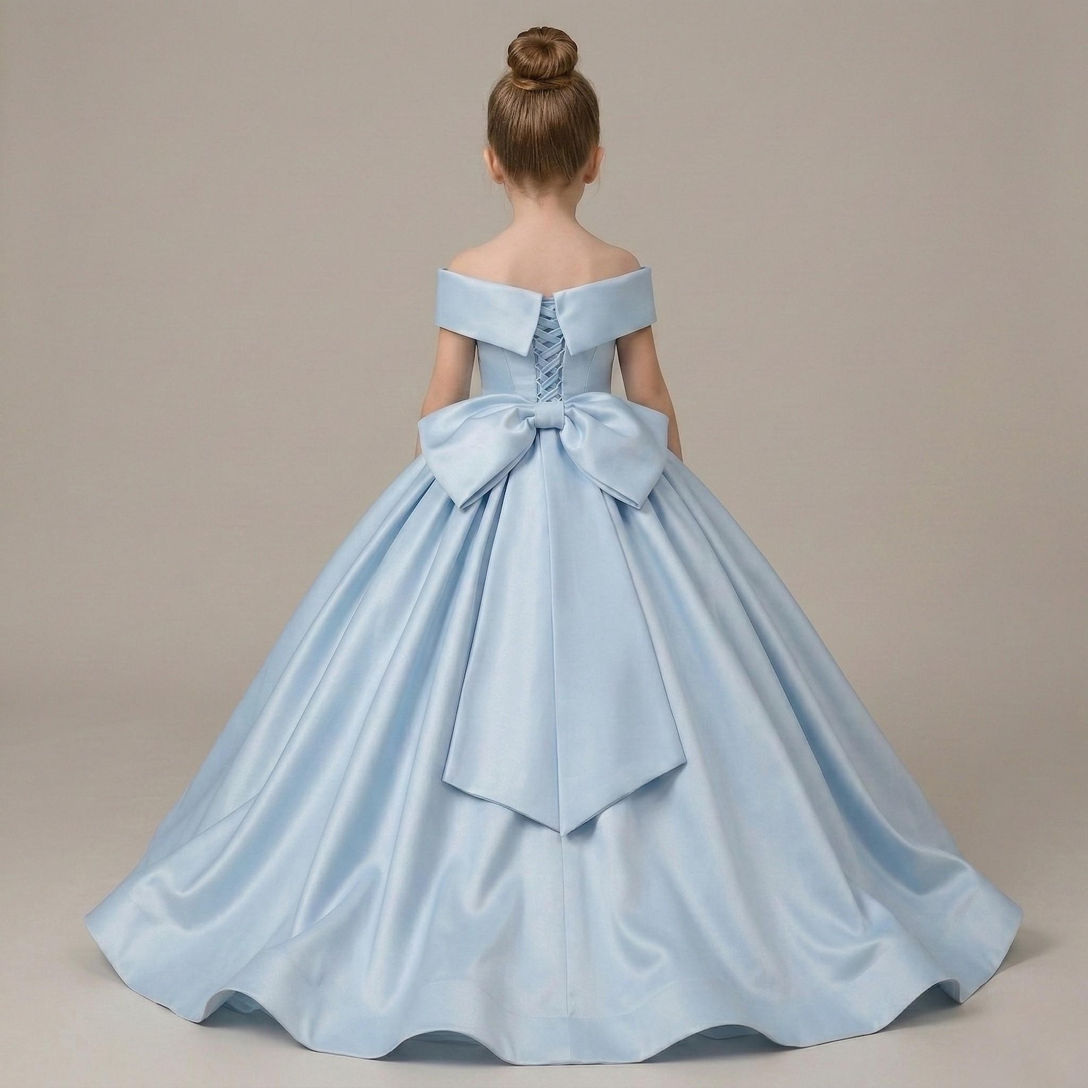Light Blue Flower Girl Dress, First Communion Dress, off Shoulder ...