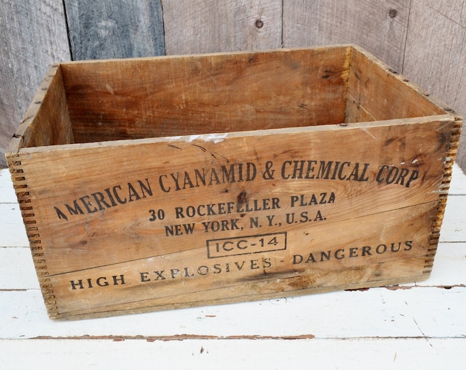 Dynamite High Explosives Crate Wood Box American Cyanamid Company 30 ...