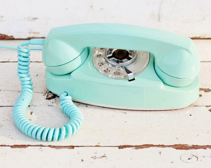 Aqua Princess Phone Blue Turquoise Rotary Dial Stromberg Carlson Petite ...