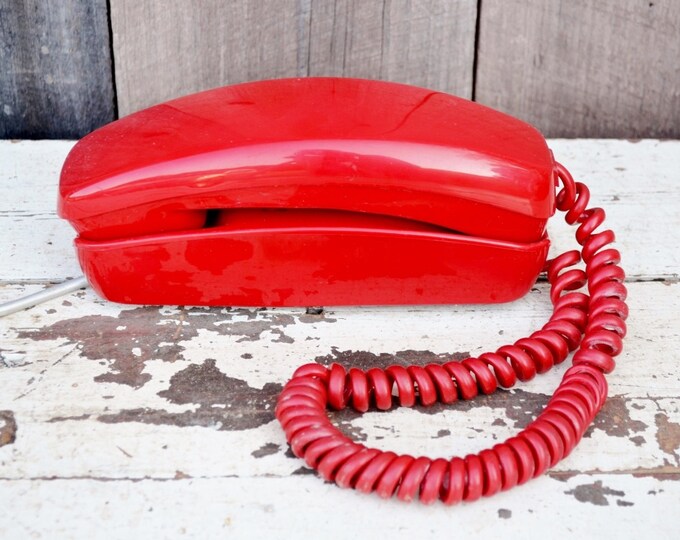 Vintage Red Rotary Dial Telephone Stromberg Carlson Slenderet - Etsy