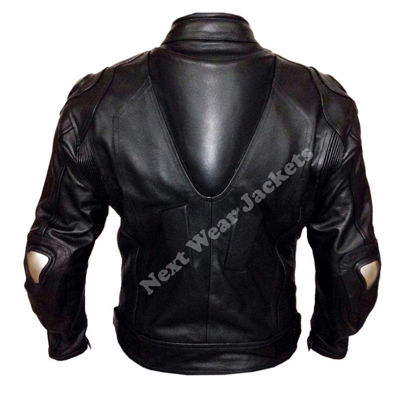 Armored Black Leather Motorcycle Jacket: CE Padding, Cowhide Biker Gear ...