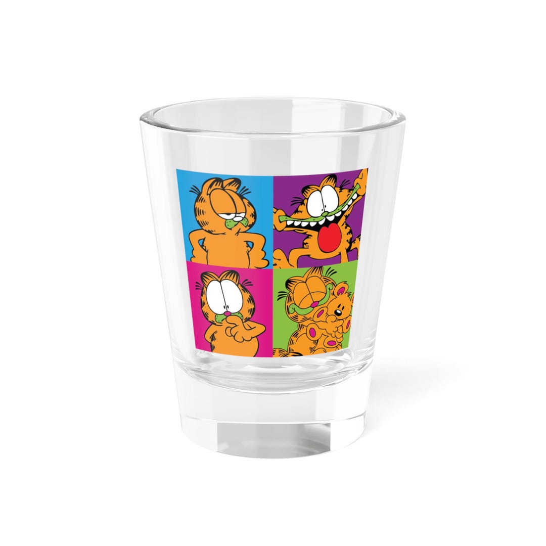 Garfield Shot Glass Set, Funny Drinking Glass, Cartoon Character ...