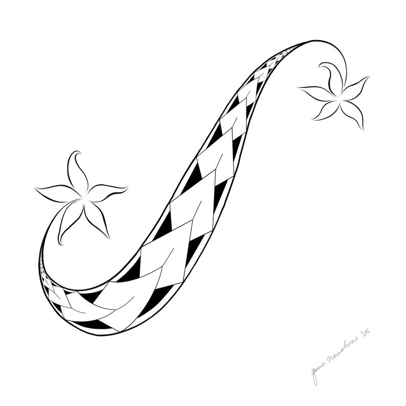 Samoan Floral Wave Tattoo Design | Digital Download - Etsy